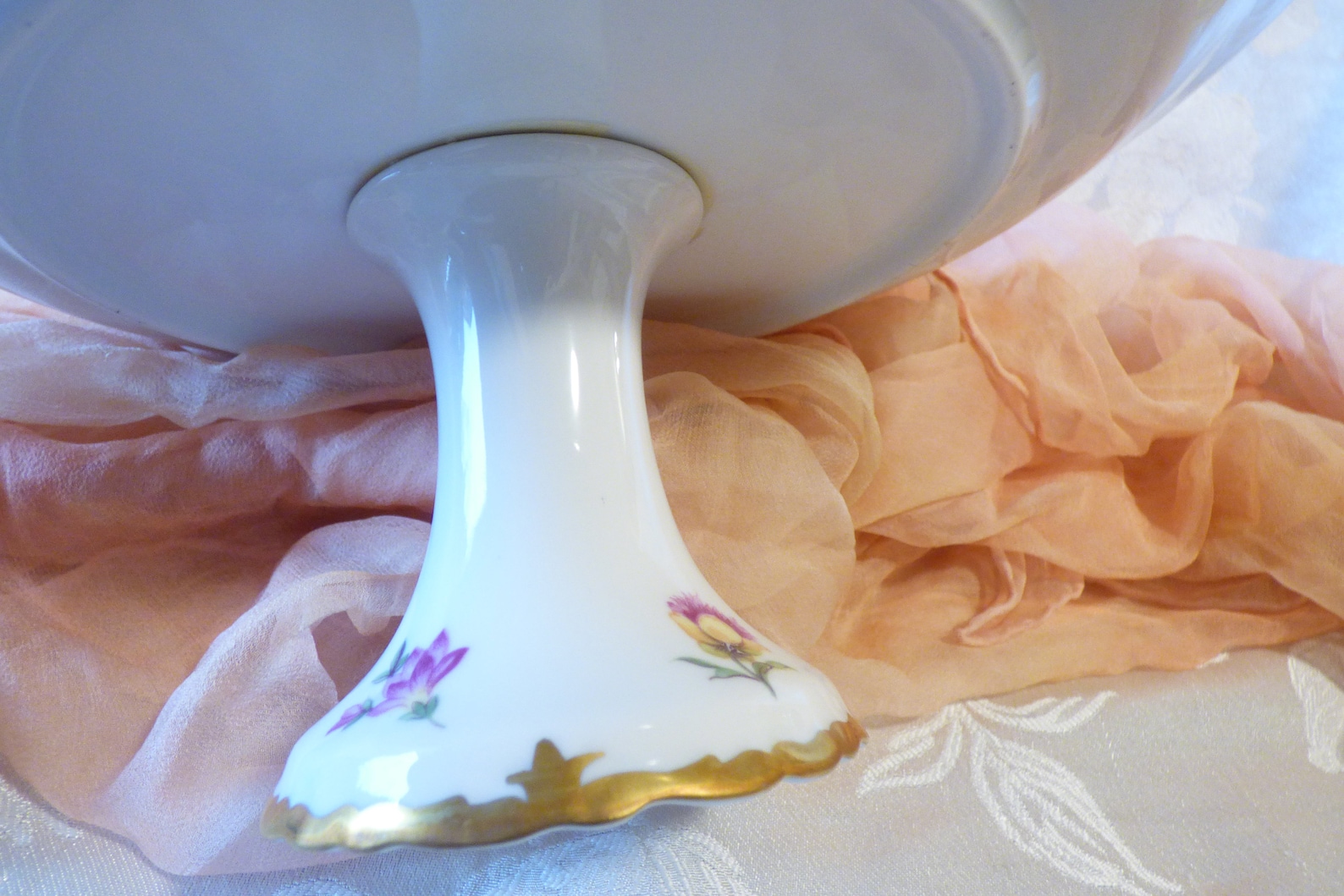 German - Reichenbach 10" Pedestal Cake Stand - Floral Spray - Etsy