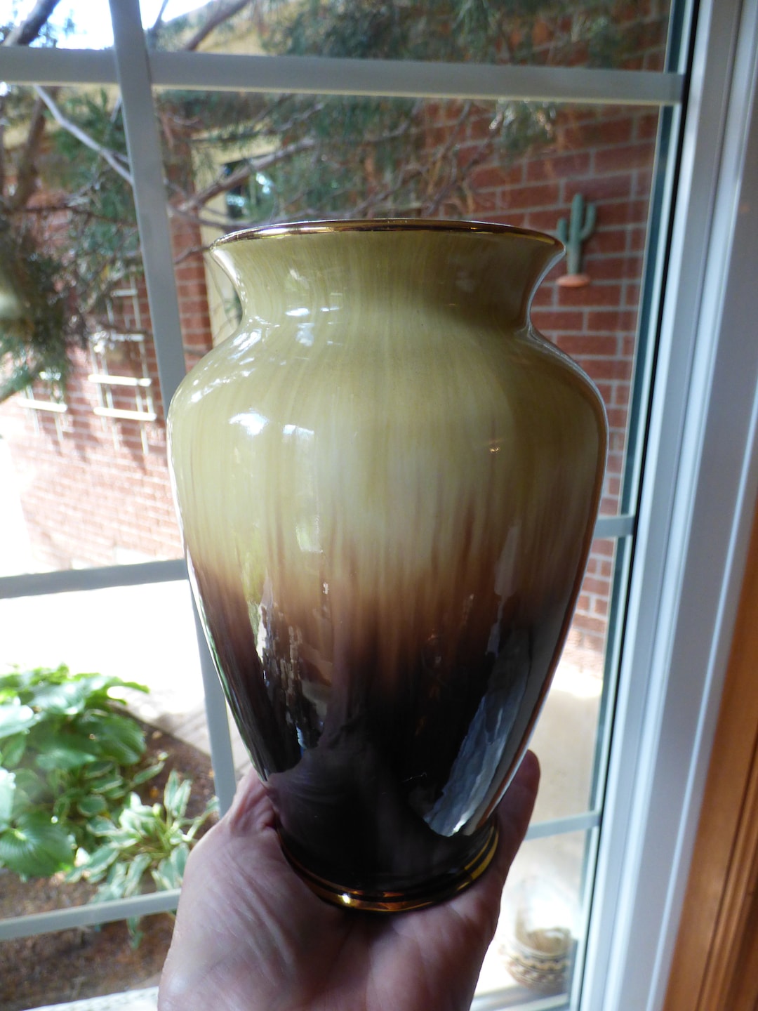 Bay Keramik Vase 535-17: 1950s West-germany Pottery, Sand Yellow Brown ...