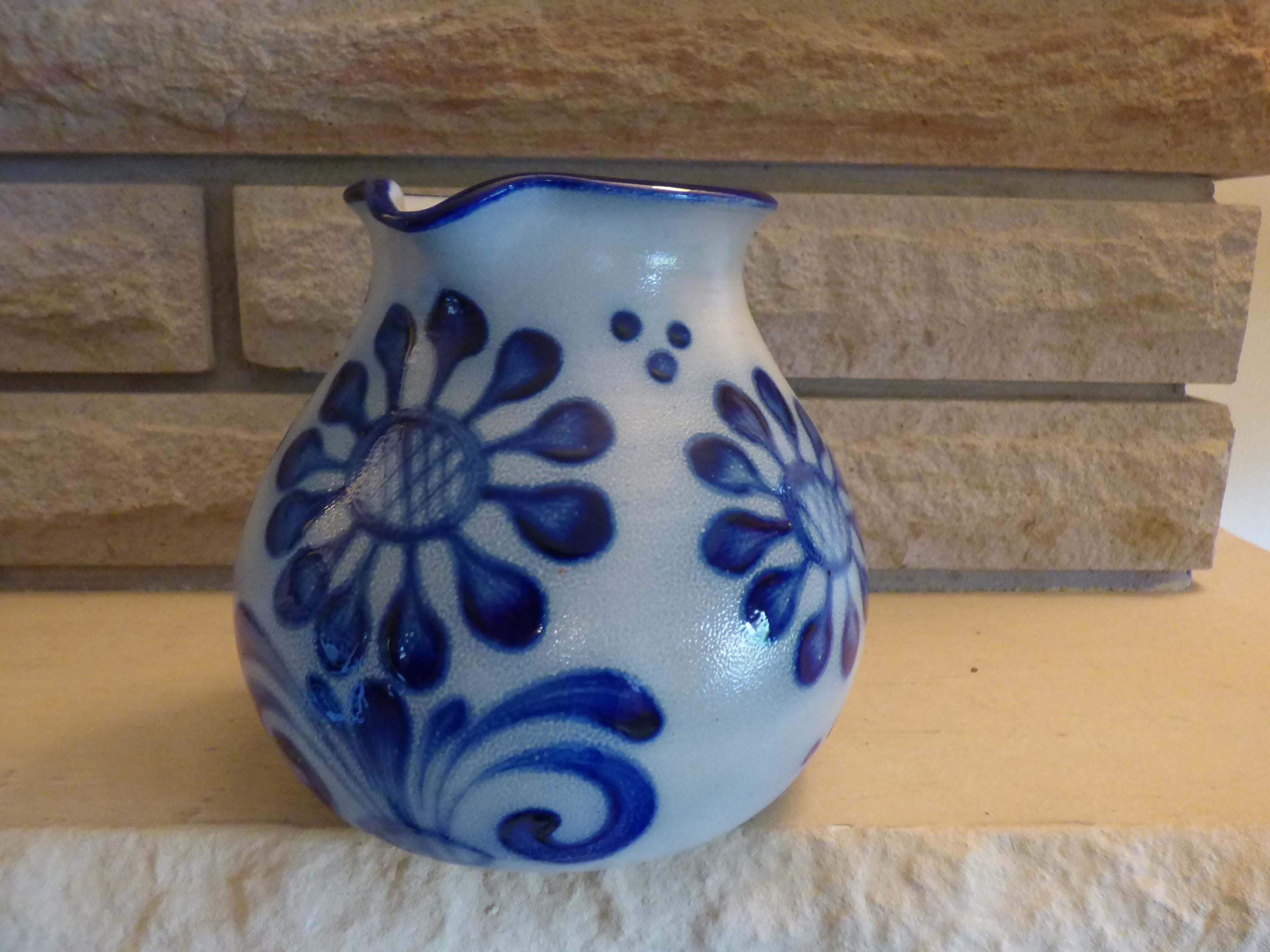 Vintage German Glazed Salt Ware Large Pitcher - Paul Kruft - Salz ...
