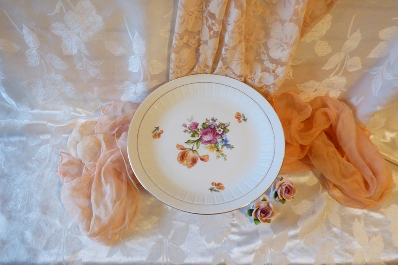 German - Reichenbach 10" Pedestal Cake Stand - Floral Spray - Etsy
