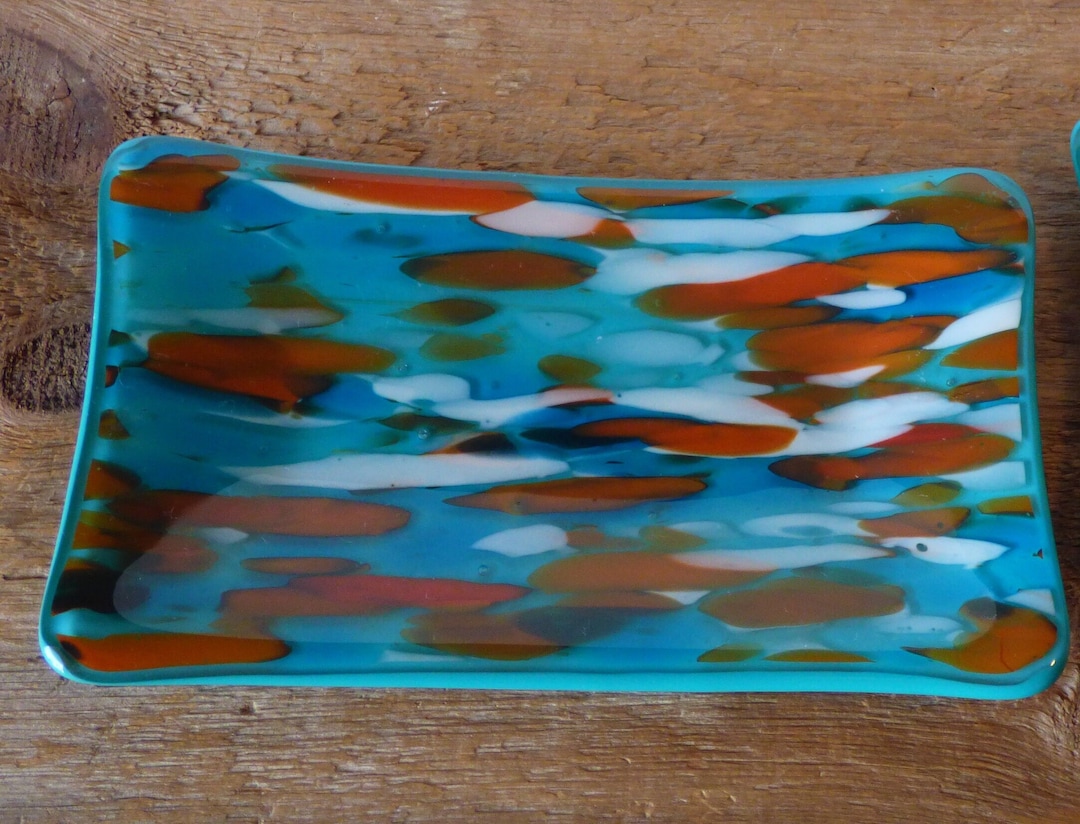Fused Bent Glass Tray - Painted Back - Etsy