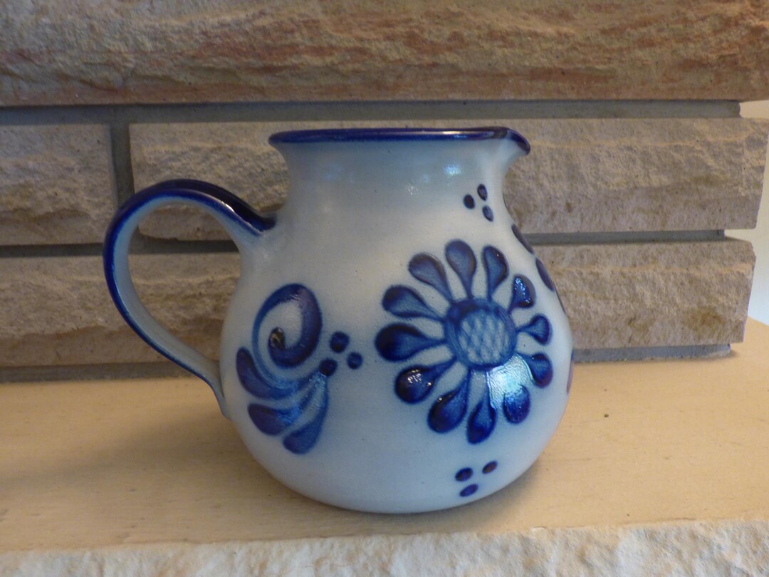 Vintage German Glazed Salt Ware Large Pitcher - Paul Kruft - Salz ...