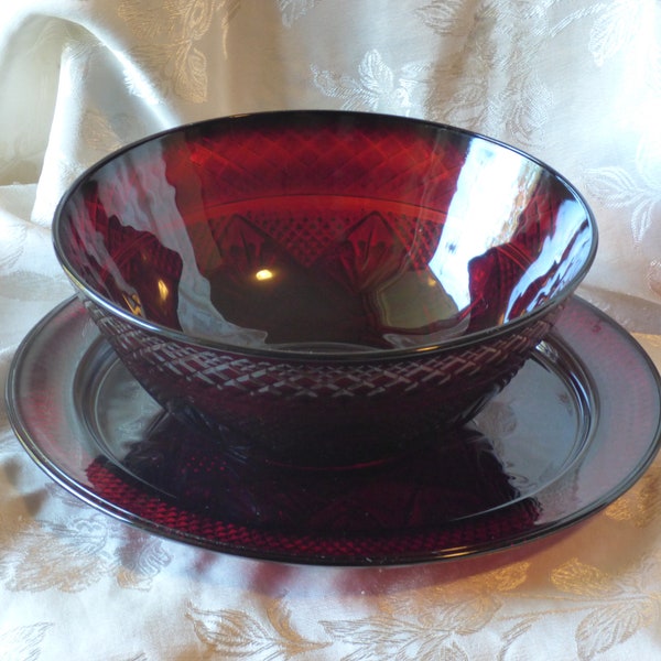 Ruby Glass Platter - Etsy