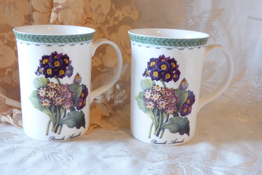 Pair - Queen's Fine Bone China - Royal Botanical Gardens - Kew Garden ...