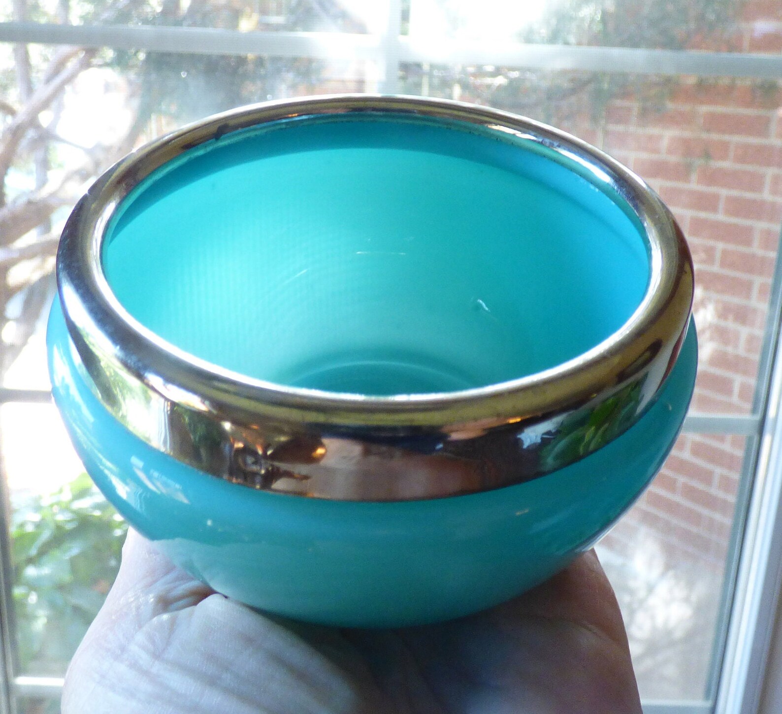 Czech/bohemian Art Deco Tango Glass Turquoise Small Silver - Etsy