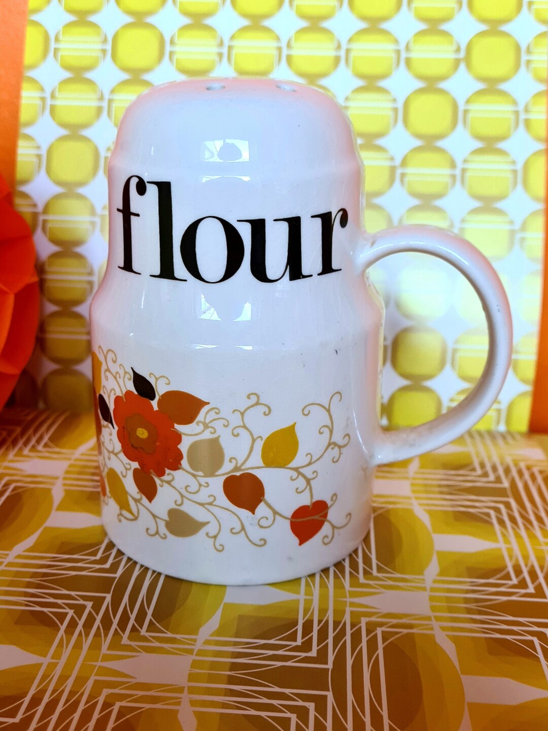 Vintage 1960s Crown Devon Ceramic Flour Sifter/dredger Mary Quant Retro ...