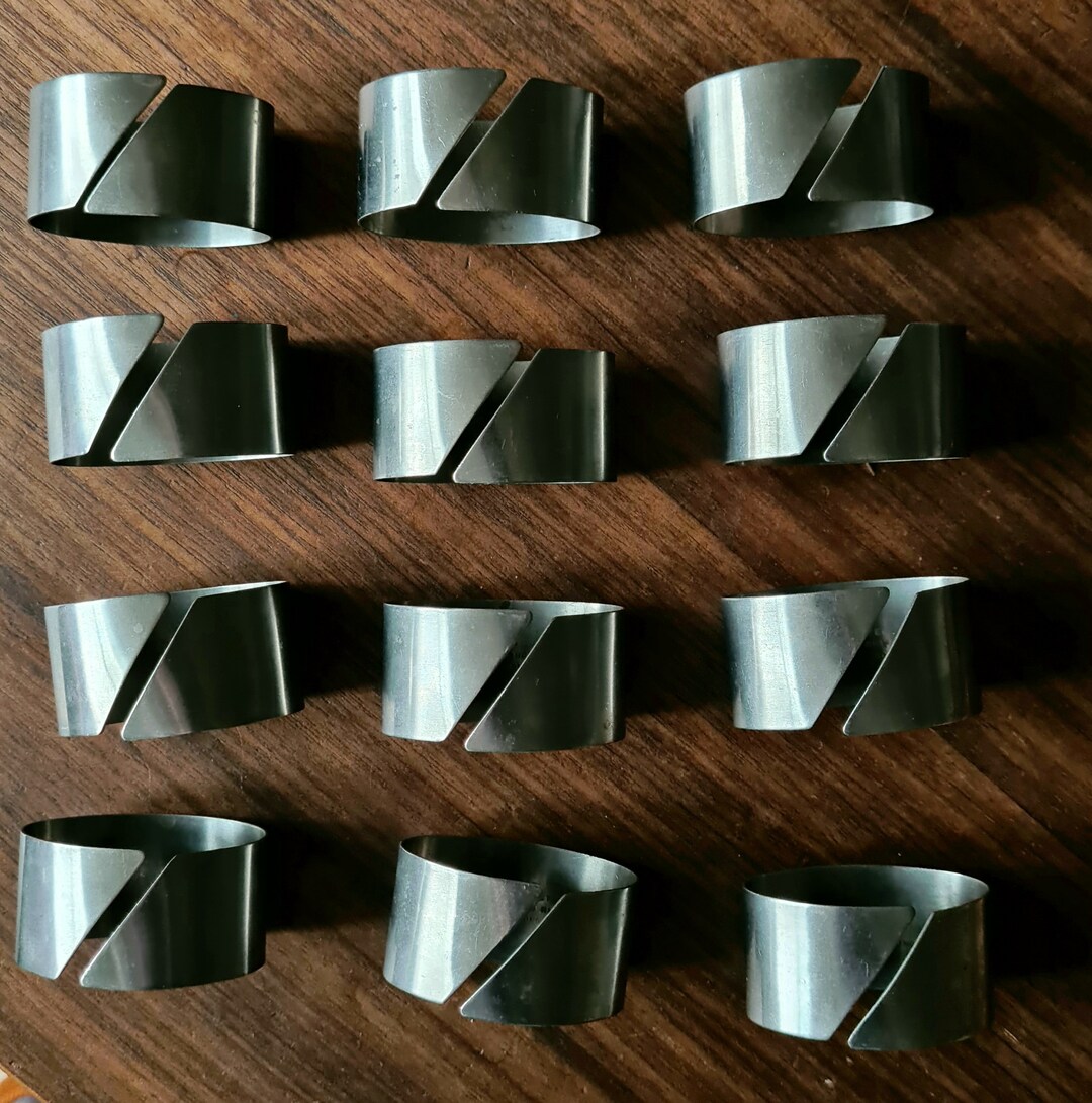Vintage Stainless Steel Napkin Rings X 12 ~ 18-8 Stainless Steel ...
