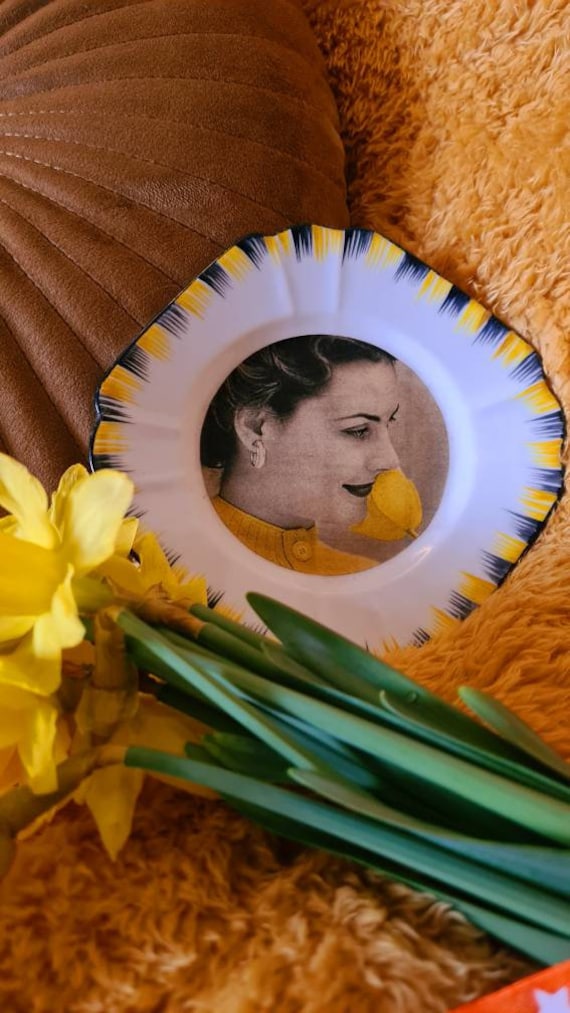 Melba Bone China Decoupage Plate 1940s Square Shape With - Etsy