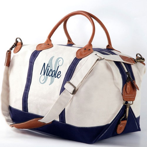 Personalized Duffle Bag Weekender Bag Women Canvas Duffle Etsy