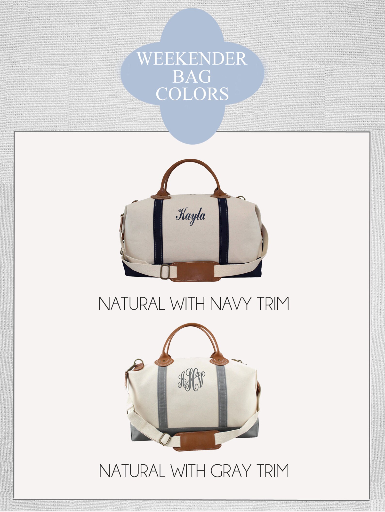 Monogram Weekender Bag Women Destination Wedding Bridesmaid | Etsy