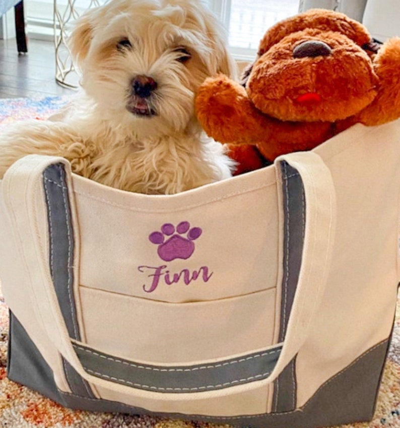 Heavy Duty Canvas Dog Tote Personalized With Your Dog's - Etsy