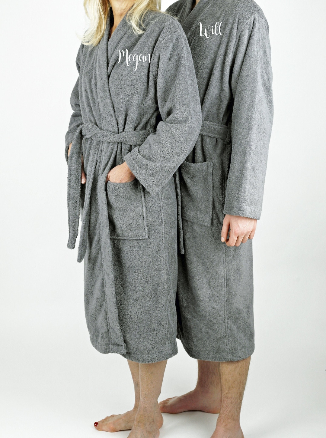 Set of 2 Turkish Terry Cloth Robes Couples Spa Robes Couples Gift ...