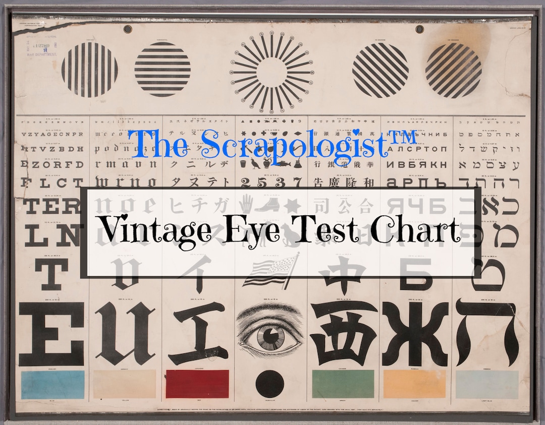 Vintage Medical Eye Test Chart Digital Download for Junk Journal ...