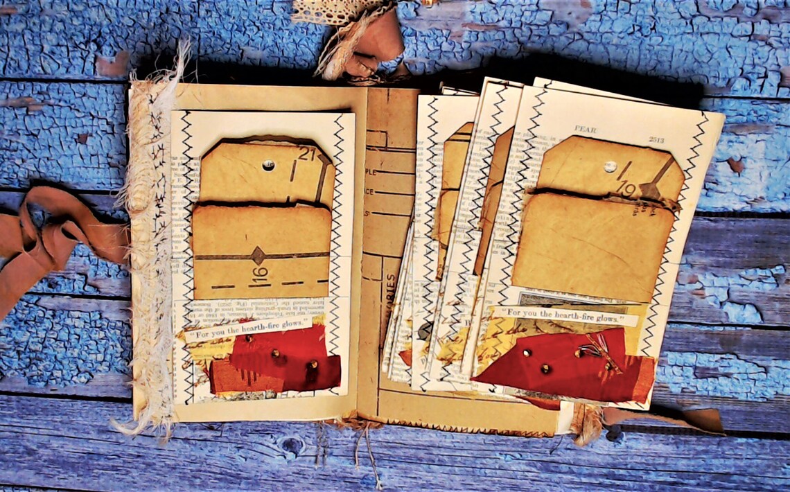 Pockets From Vintage Book Pages, Handmade, Includes Tags With Sewing ...