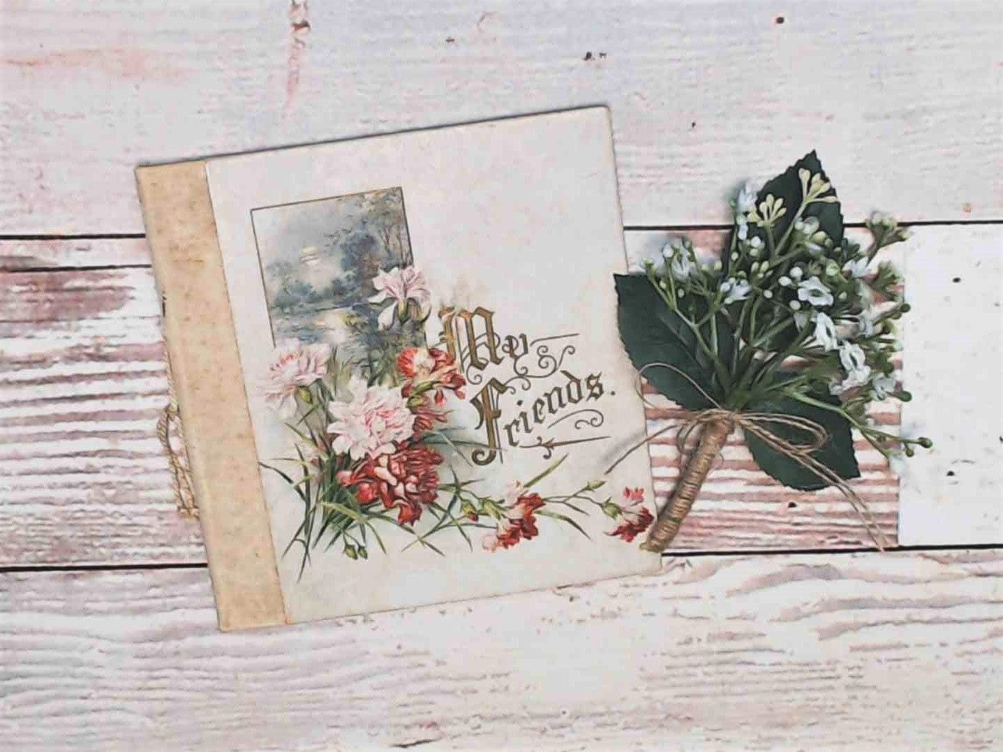 Friendship Memory Book, DIY Junk Journal or Mini Album Kit, Vintage ...