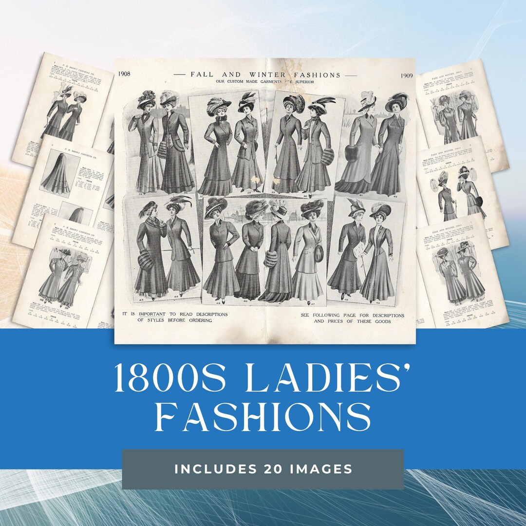 1800s Ladies' Fashions, Junk Journal Kit, Collage Pages | Digital ...