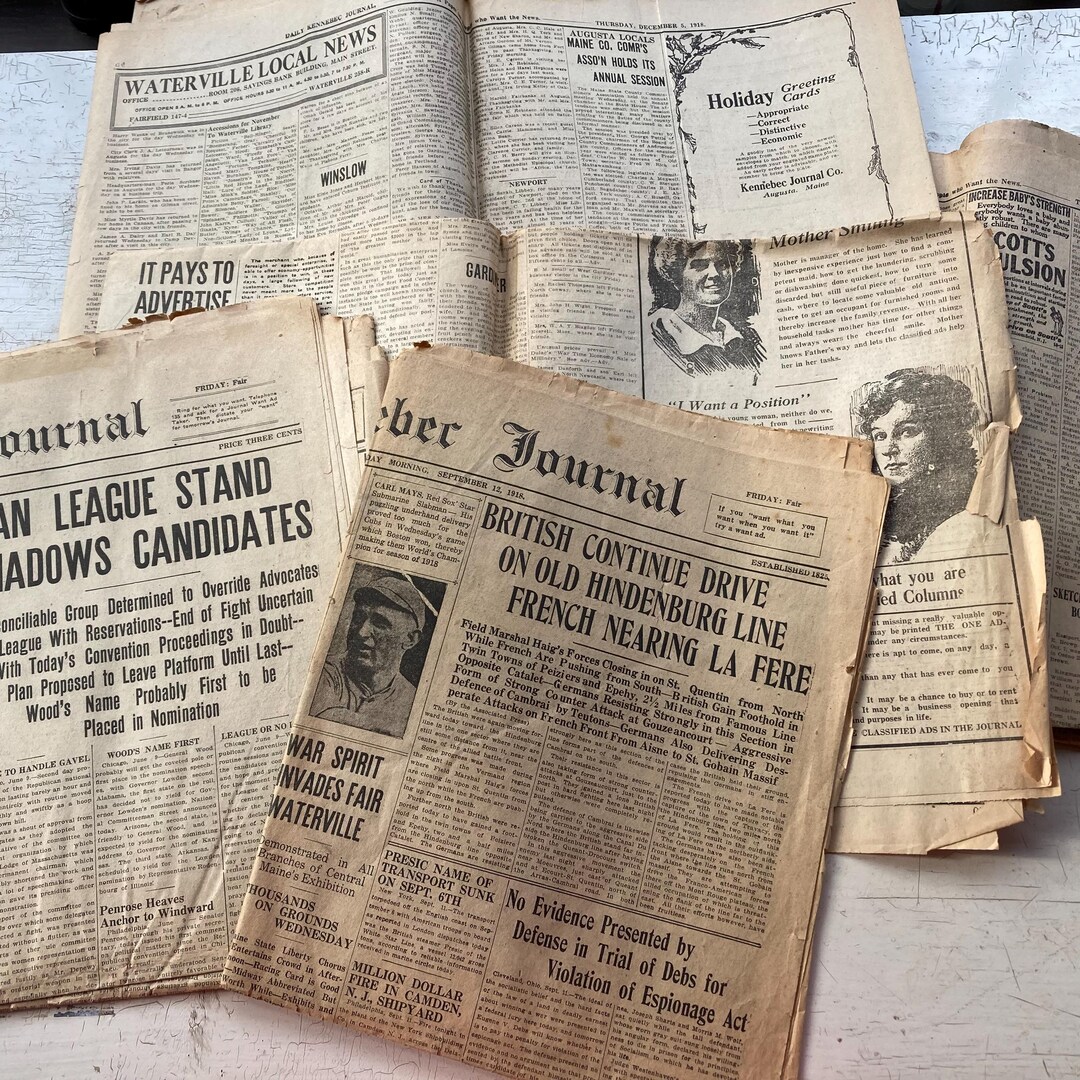 1800s to Early 1900s Vintage Newspaper Lot, Junk Journal Ephemera Pack ...