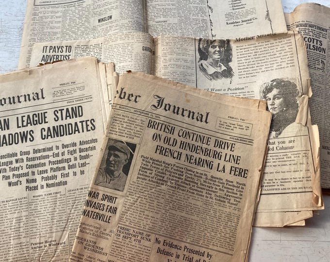 1800s to Early 1900s Vintage Newspaper Lot, Junk Journal Ephemera Pack ...