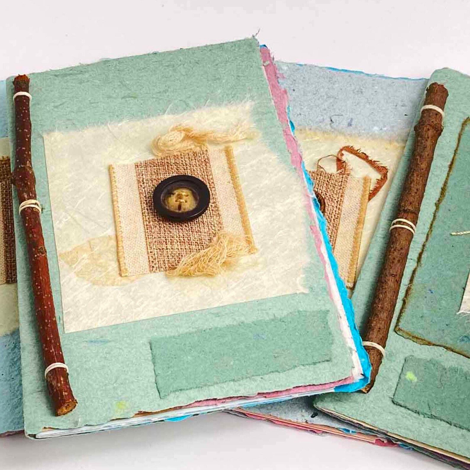 Art Journal With Handmade Paper Cover, Variety of Mixed Media Pages ...