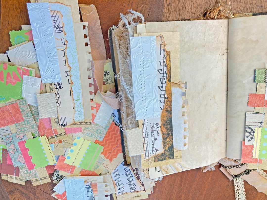 Sewn Paper Clusters for Junk Journals and Collage, for the Edge of a ...
