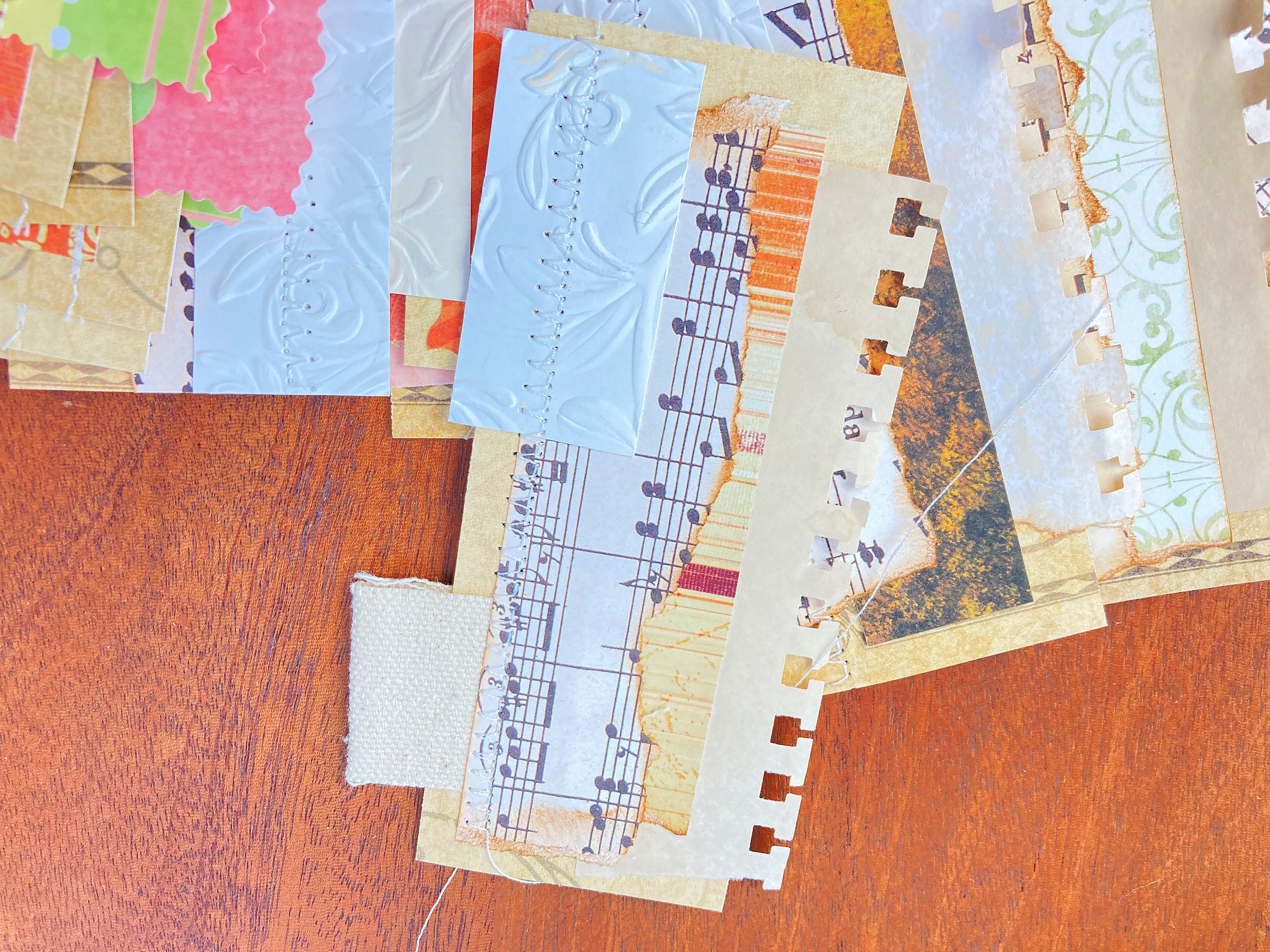 Sewn Paper Clusters for Junk Journals and Collage, for the Edge of a ...