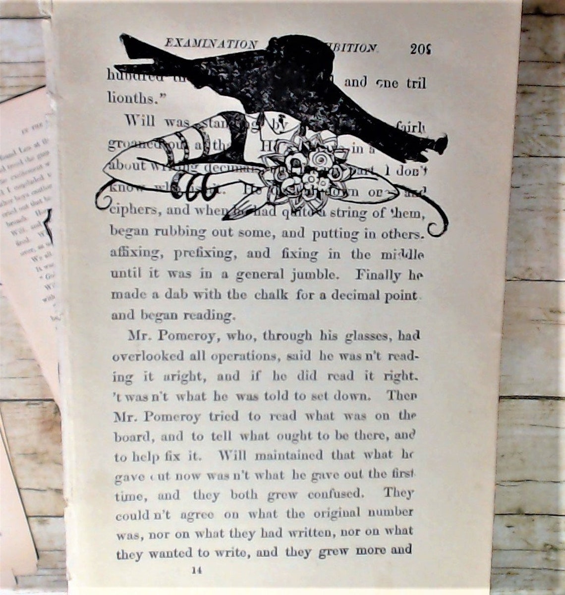 Vintage Book Pages With Stamped Images, Junk Journal, Mixed Media ...