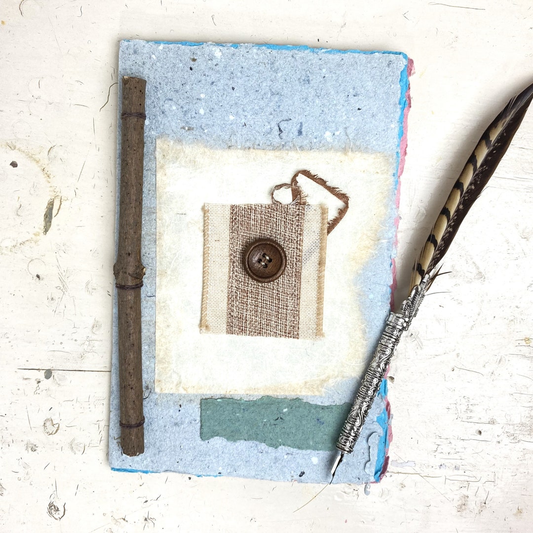 Handmade Art Journal With Handmade Paper Cover, Mixed Media Pages and ...
