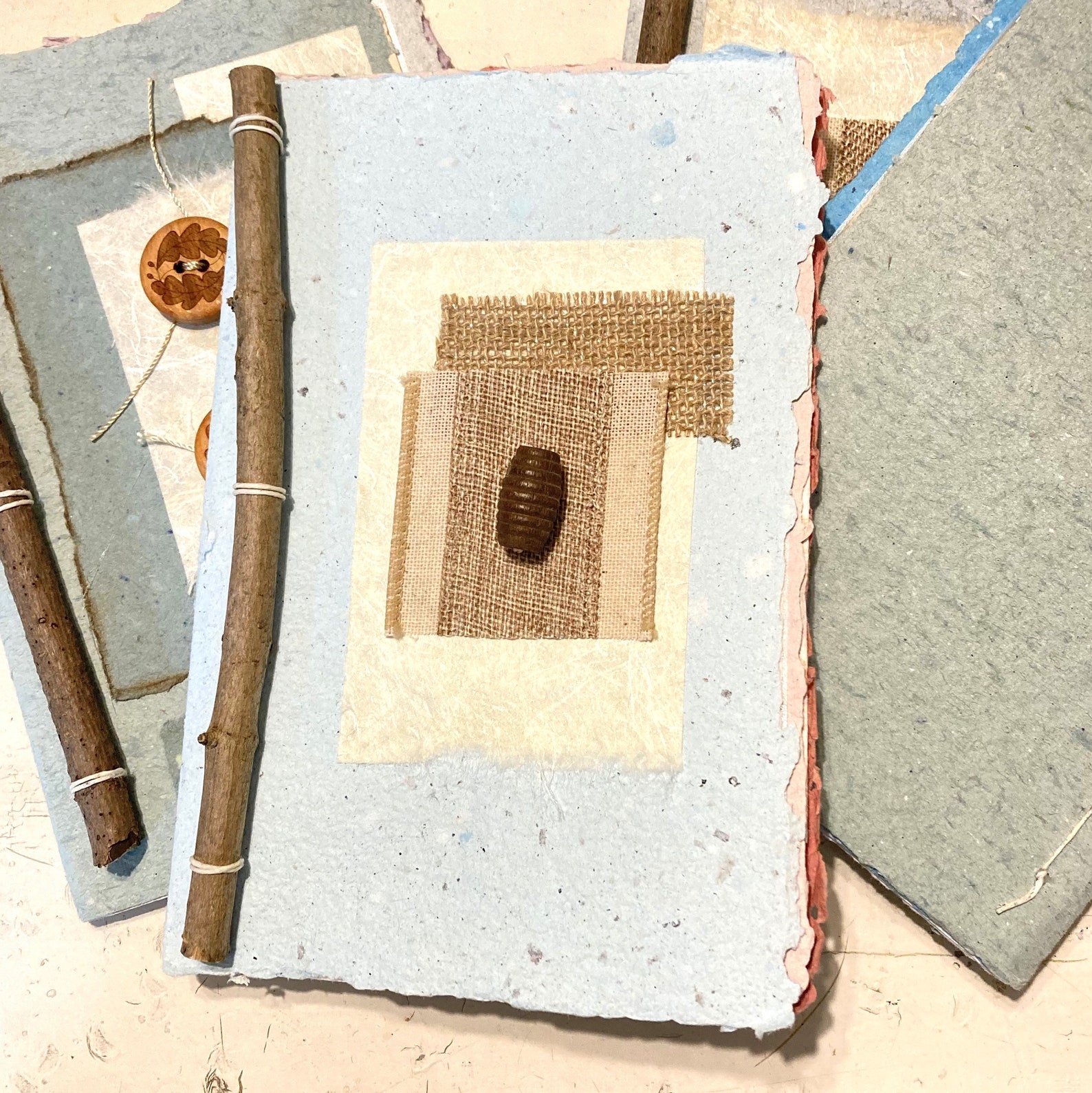 Art Journal With Handmade Paper Cover, Variety of Mixed Media Pages ...