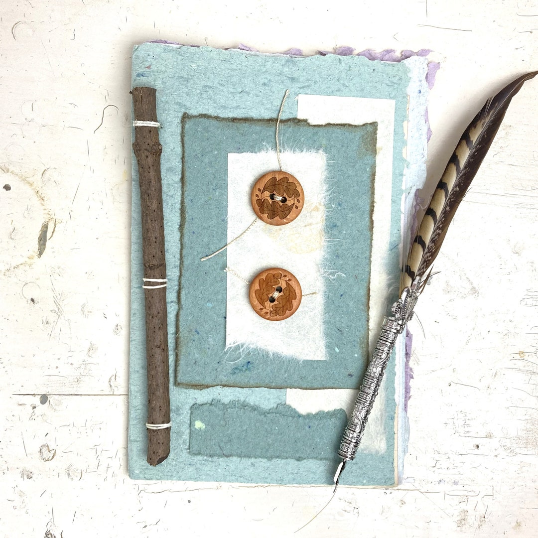 Art Journal With Handmade Paper Cover, Variety of Mixed Media Pages ...