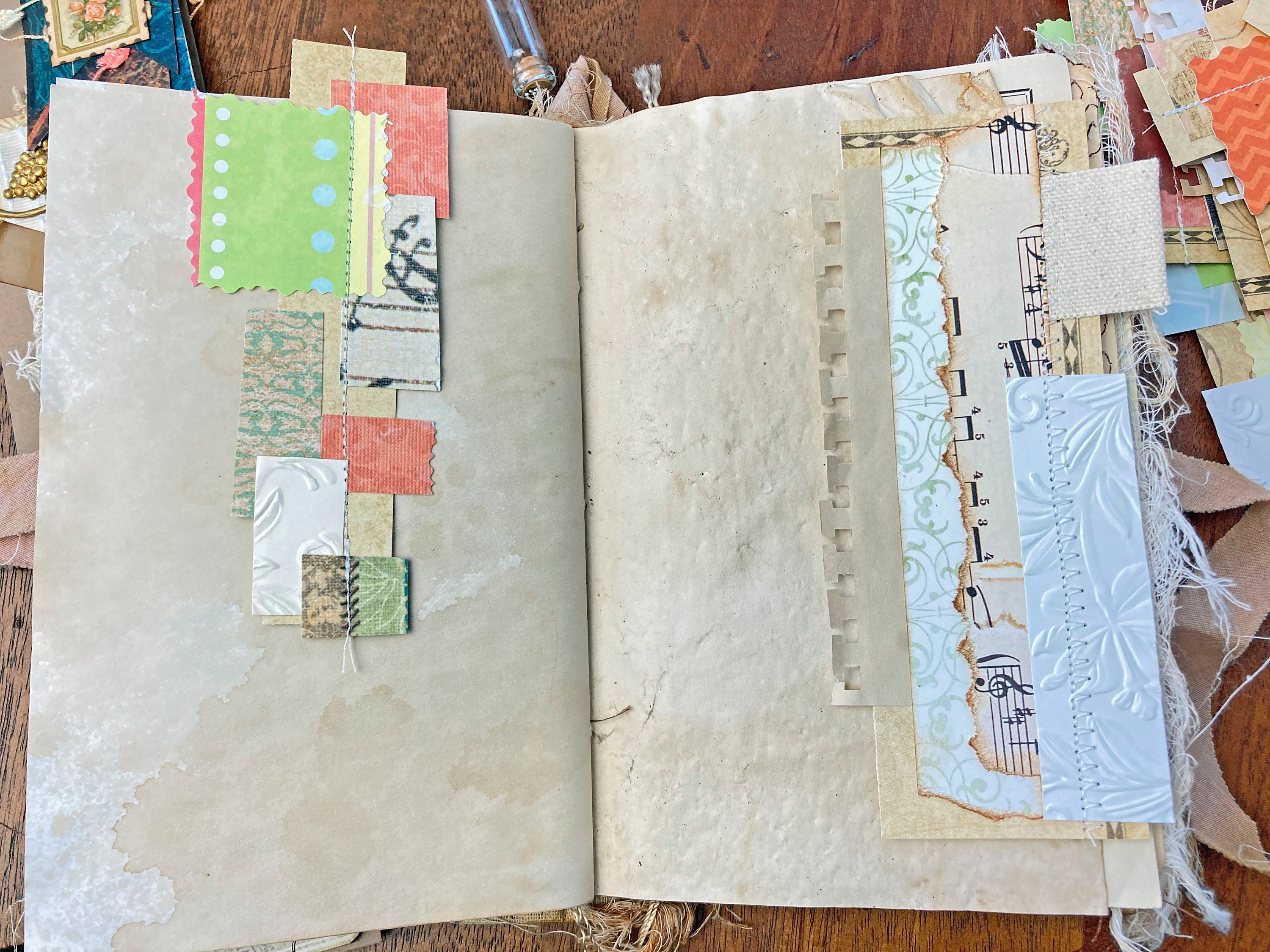 Sewn Paper Clusters for Junk Journals and Collage, for the Edge of a ...