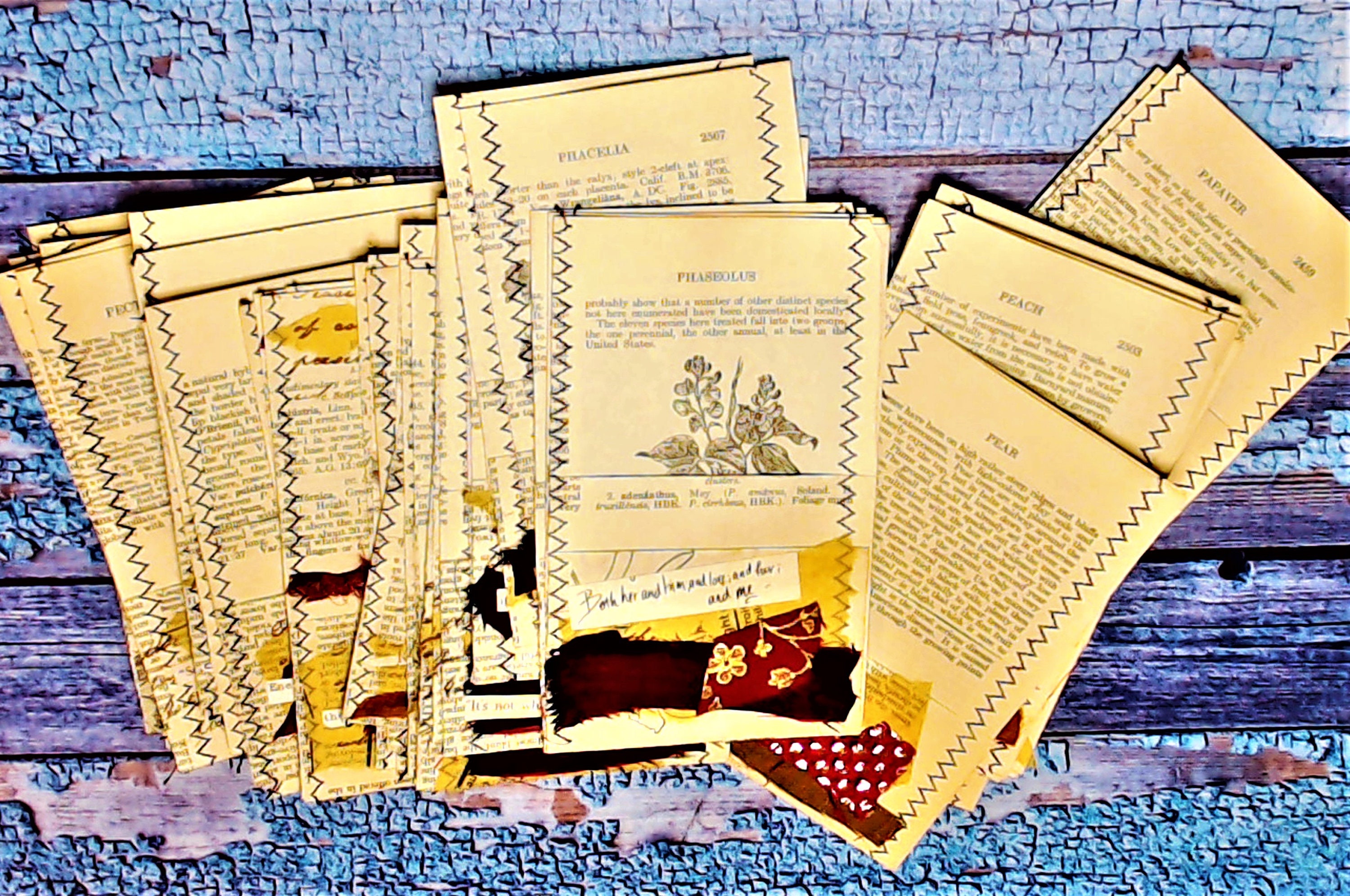 Pockets From Vintage Book Pages, Handmade, Includes Tags With Sewing ...