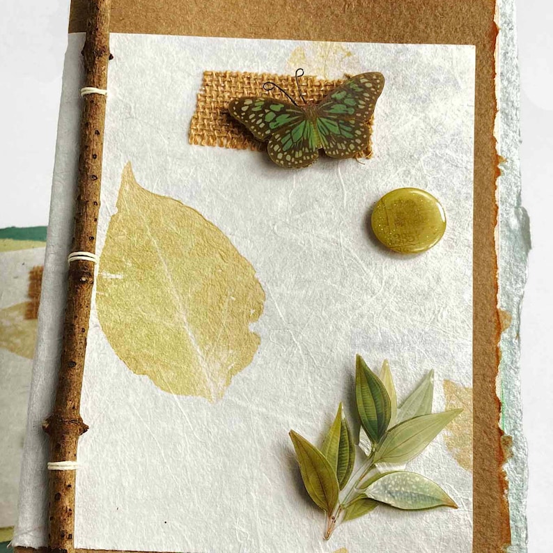 Botanical Art Journal With Handmade Paper Cover, Variety of Mixed Media ...