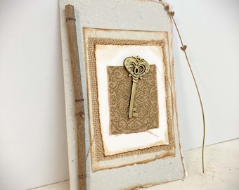 Art Journal With Handmade Paper Cover, Variety of Mixed Media Pages ...