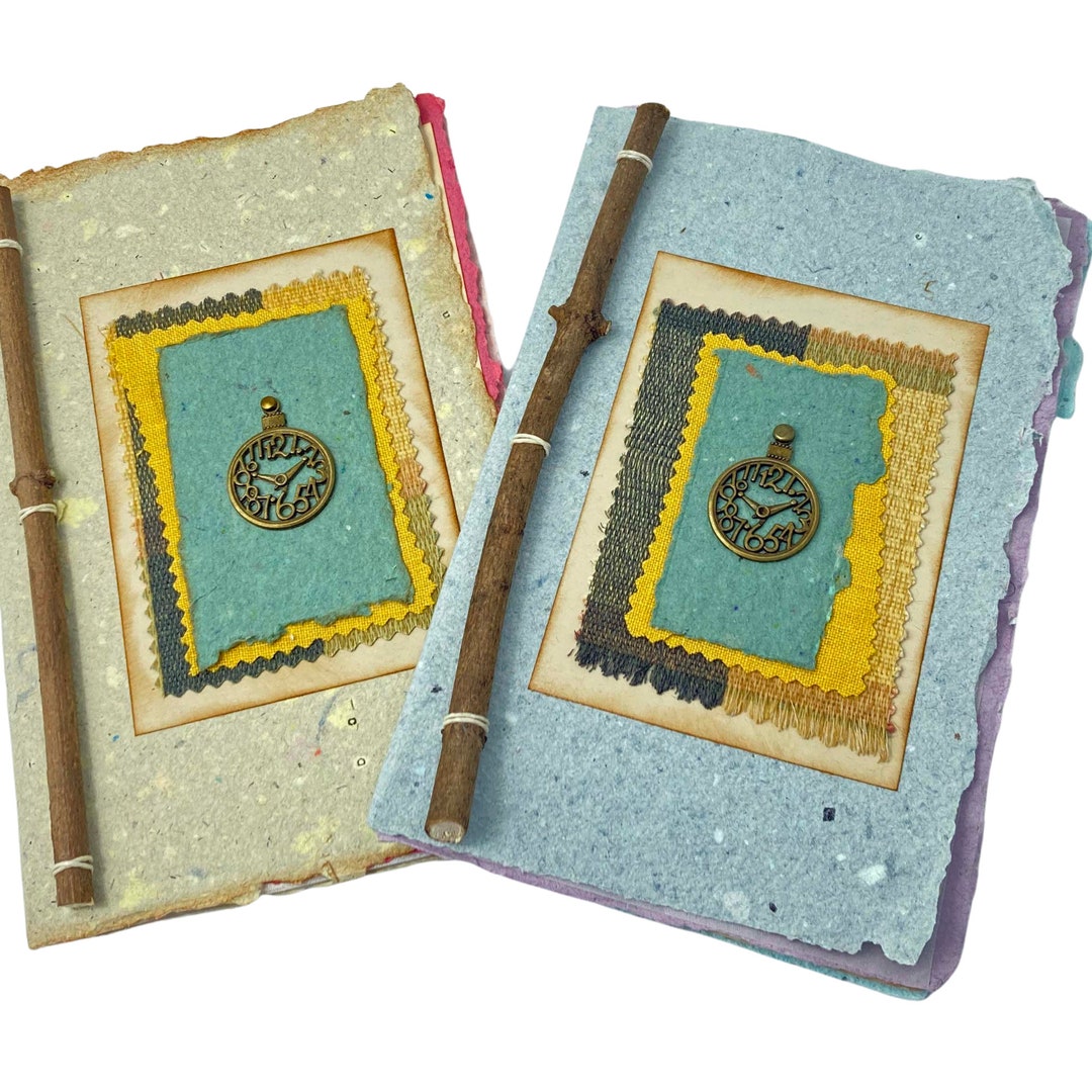 Art Journal With Handmade Paper Cover Variety of Mixed Media - Etsy