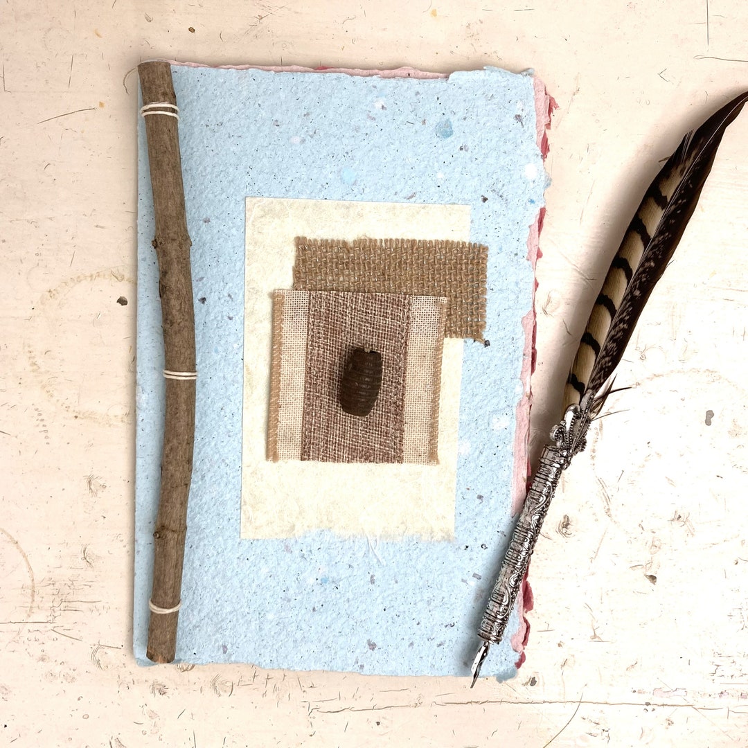 Art Journal With Handmade Paper Cover, Variety of Mixed Media Pages ...