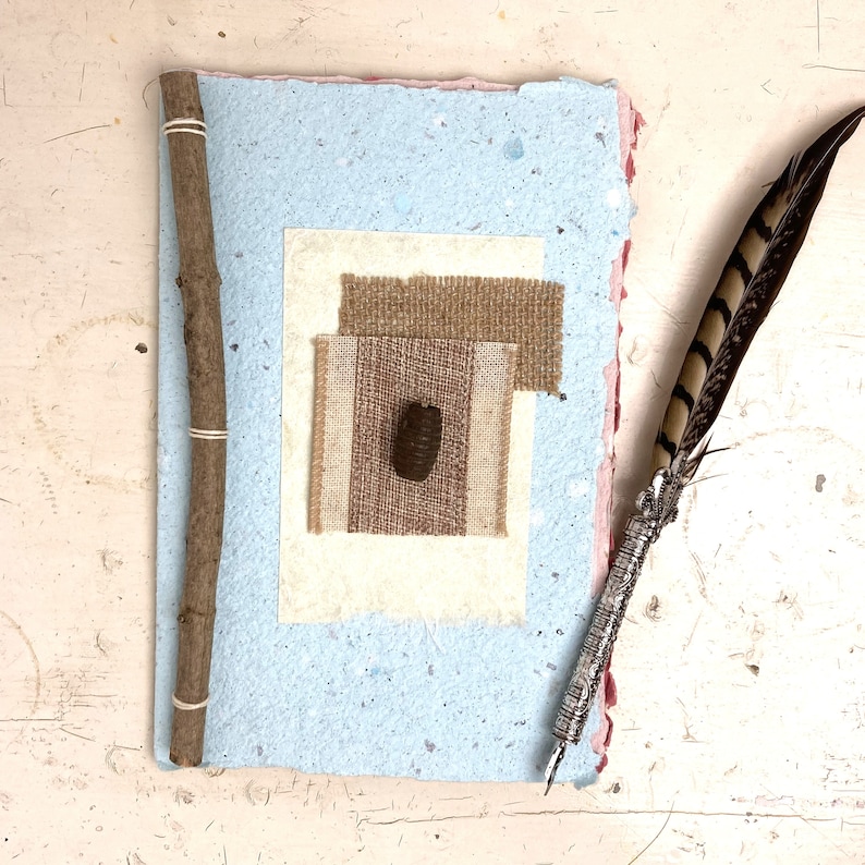 Art Journal With Handmade Paper Cover, Variety of Mixed Media Pages ...
