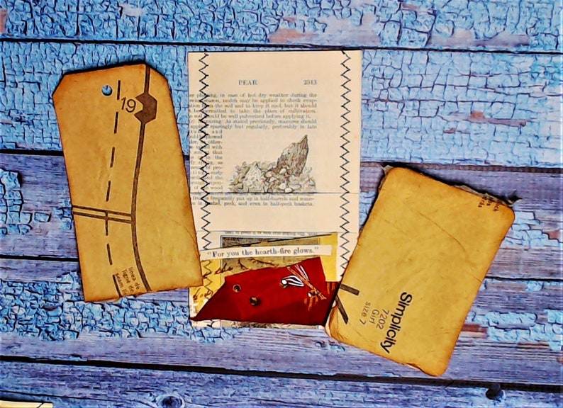 Pockets From Vintage Book Pages, Handmade, Includes Tags With Sewing ...