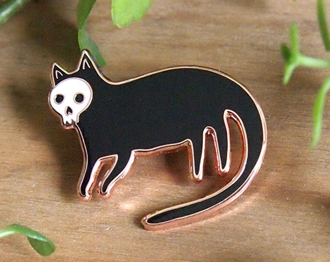 Skull Cat Enamel Pin - Cat Pin - Enamel Pin - Enamel Cat Pin - I Like ...