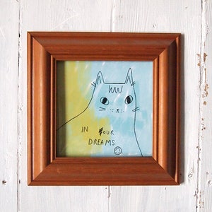 Square Cat Art Print - Etsy