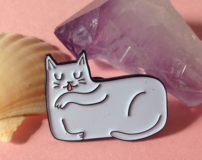 White Cat Enamel Lapel Pin Cat Pin Enamel Pin Enamel Cat - Etsy