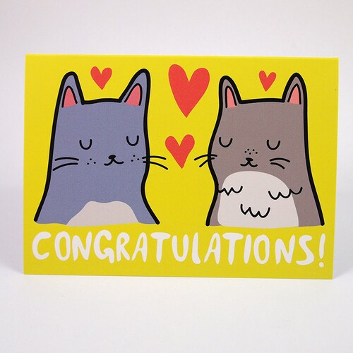 Cat Congratulations Card - Etsy