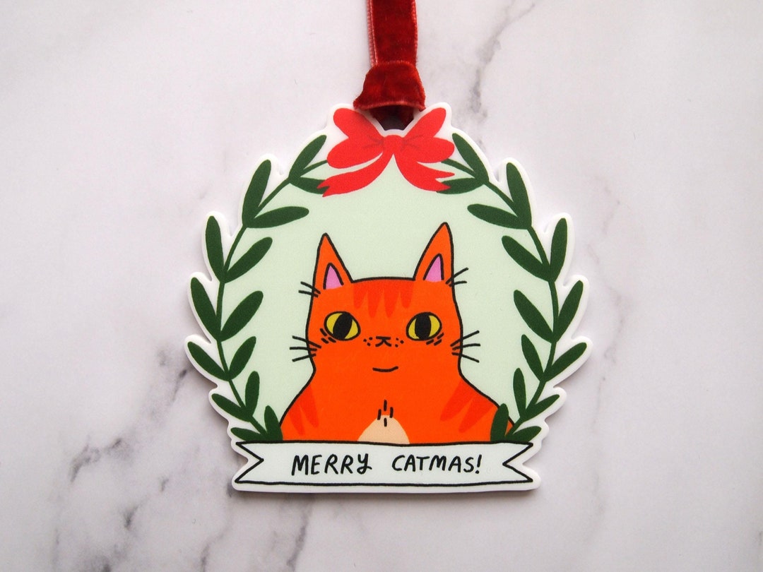 Ginger Cat Christmas Decoration, Cat Tree Ornament, Christmas Tree ...