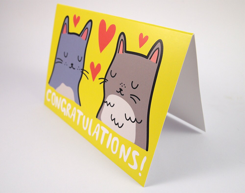 Cat Congratulations Card - Etsy