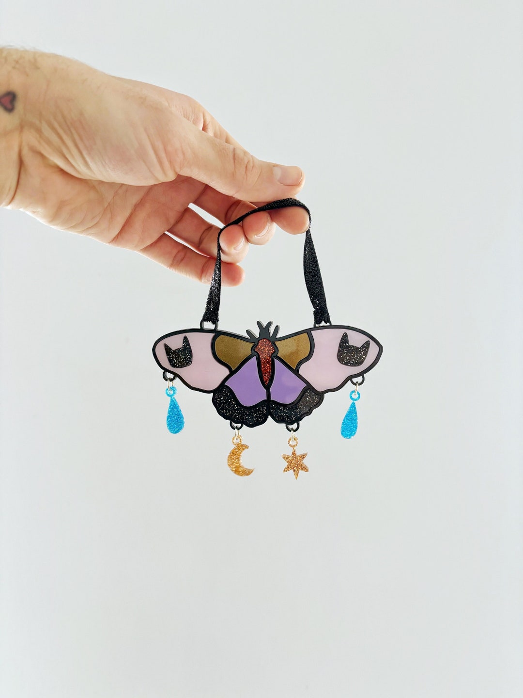 Acrylic Cat Moth Hanging Decoration, Laser Cut Acrylic Wall Hanging ...