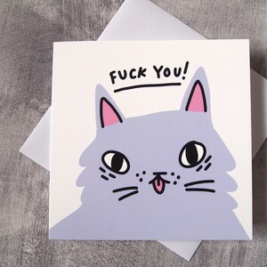 F You! Cat Greetings Card - Etsy