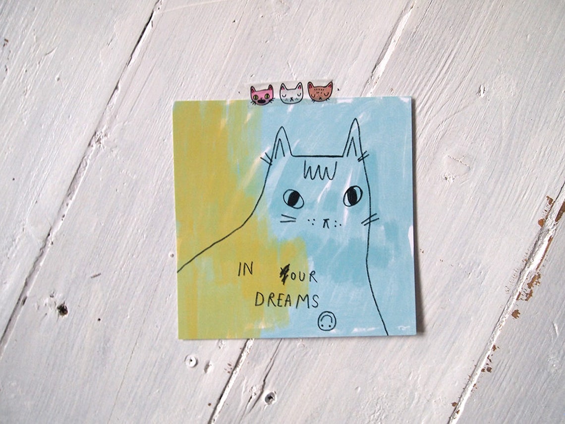 Square Cat Art Print - Etsy