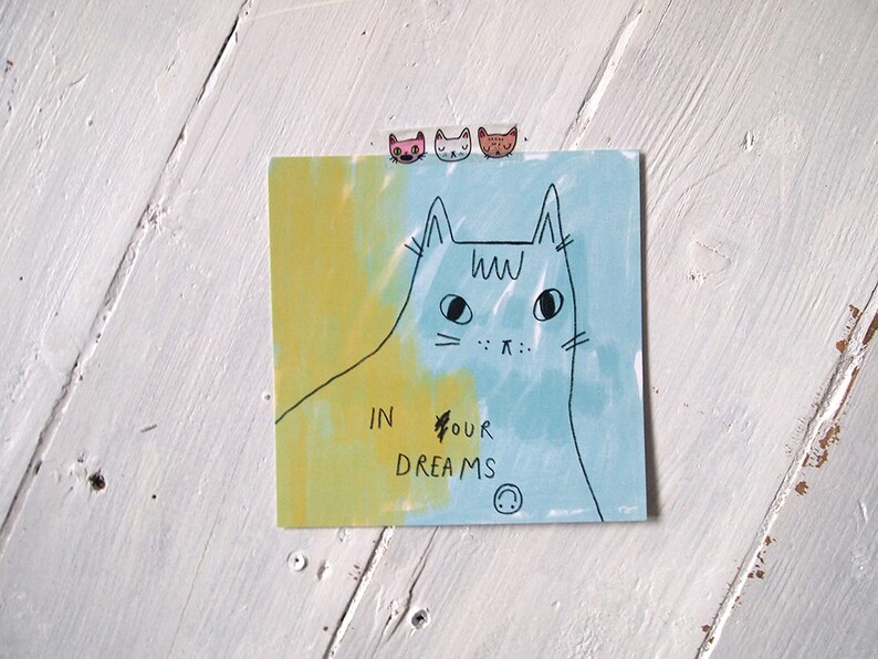 Square Cat Art Print - Etsy