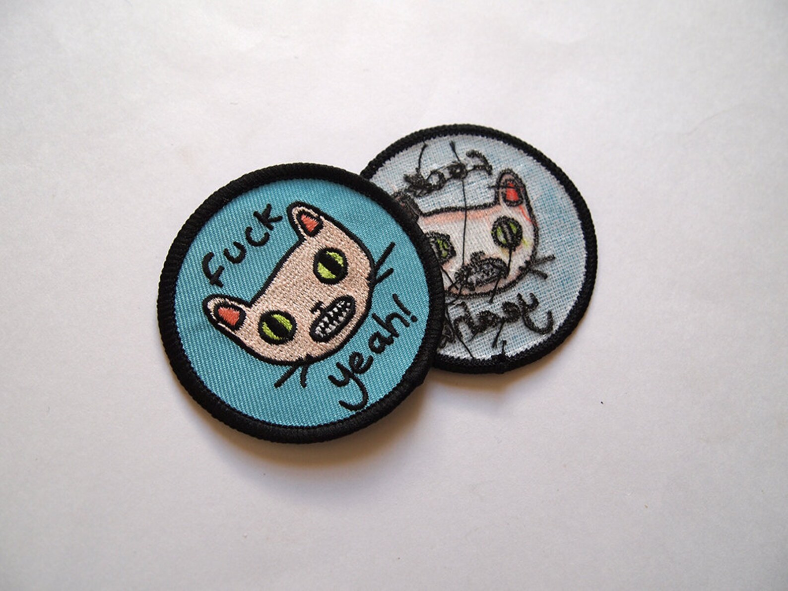 Fck Yeah Cat Embroidered Patch | Etsy