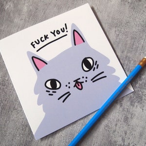 F You! Cat Greetings Card - Etsy