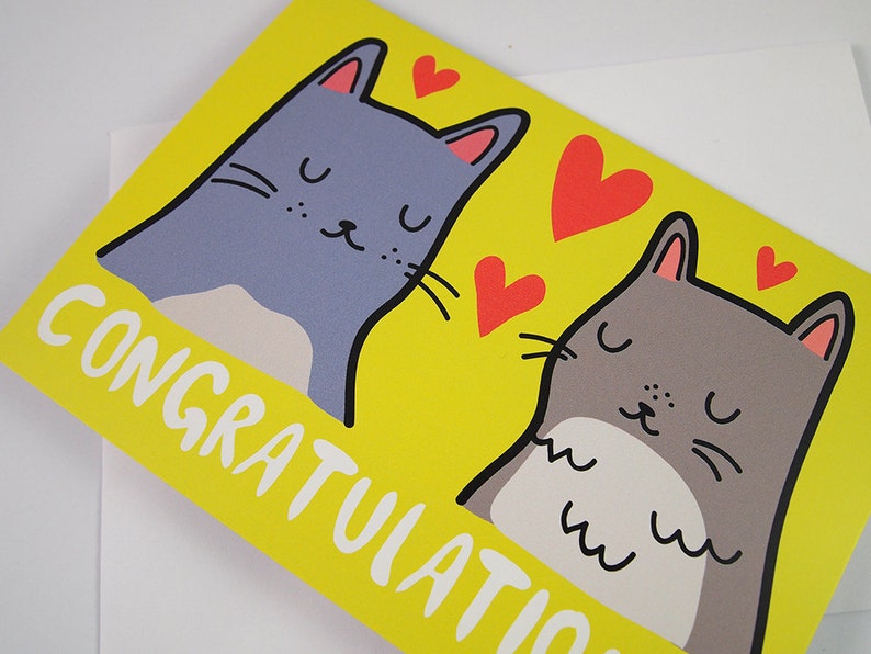 Cat Congratulations Card - Etsy